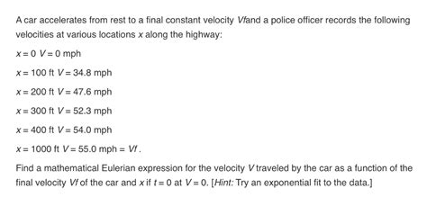 Solved A Car Accelerates From Rest To A Final Constant
