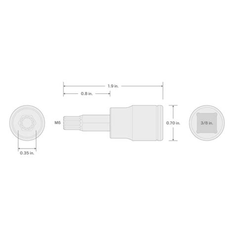 Tekton 38 In Drive M6 Triple Square Bit Driver Socket Shb18206 At