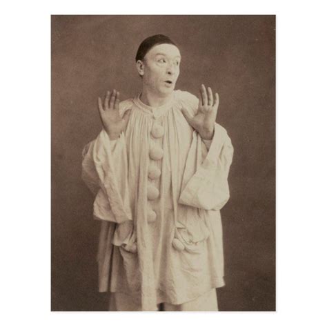 Vintage Pierrot Clown Postcard Zazzle Clown Commedia Dellarte