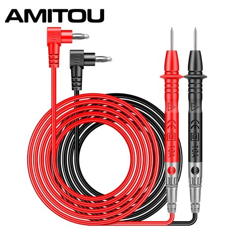 Amitou 범용 프로브 테스트 리드 디지털 멀티 미터 테스터 10a1000v 멀티미터 펜 니들 팁 리드 프로브 와이어 펜 케이블