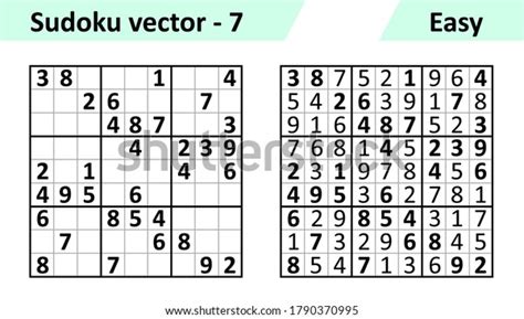 Sudoku Game Answers Simple Vector Design Stock Vector Royalty Free Shutterstock