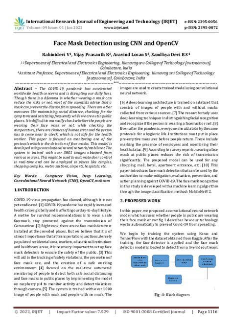 pdf face mask detection using cnn and opencv