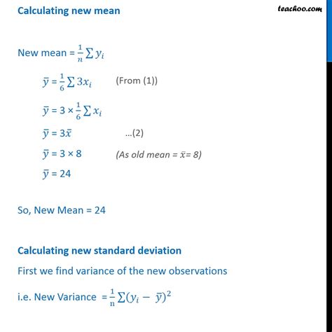 Misc Mean Standard Deviation Of Six Observations Are