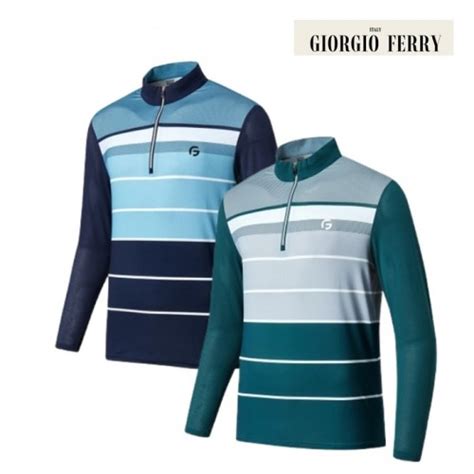 대한민국 No1 골프전문몰 Sbs골프샵 조르지오페리 남성 단가라 스트라이프 하프넥 집업