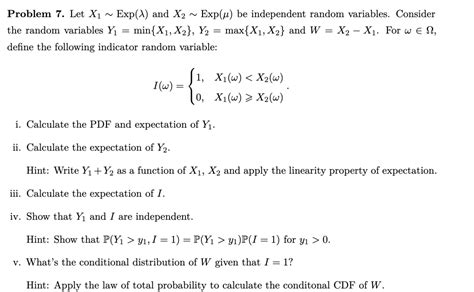 solved let x1 ∼ ﻿exp lambda ﻿and x2 ∼ ﻿exp mu ﻿be