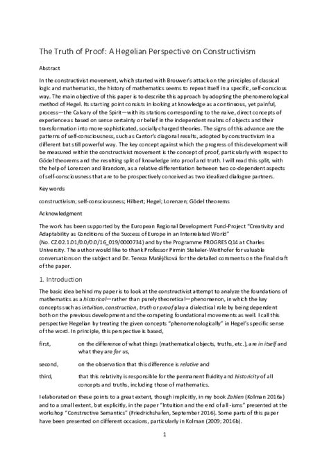 pdf the truth of proof a hegelian perspective on constructivism in