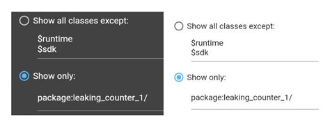 filter settings in diff snapshots view appear to be not editable