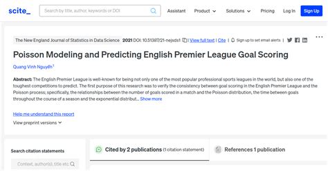 Poisson Modeling And Predicting English Premier League Goal Scoring