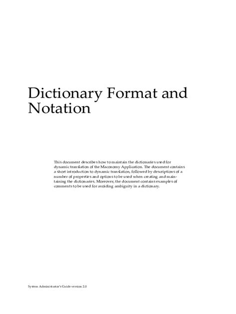 Fillable Online Dictionary Format And Notation Fax Email Print Pdffiller