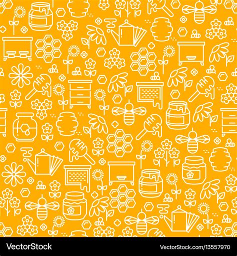 Honey Bee Pattern Royalty Free Vector Image Vectorstock