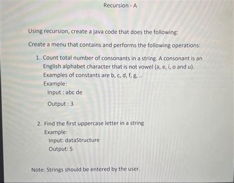 Solved Recursion A Using Recursion Create A Java Code
