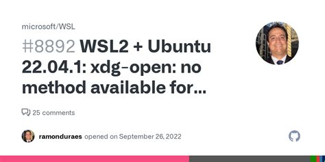 Wsl2 Ubuntu 22041 Xdg Open No Method Available For Opening