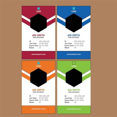 신분증 디자인 프리미엄 벡터