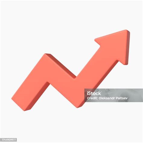 위쪽으로 자라는 빨간색 화살표 그래프의 3d 아이콘입니다 비즈니스 재무 및 분석 3d 렌더링 3차원 형태에 대한 스톡 사진 및 기타 이미지 Istock