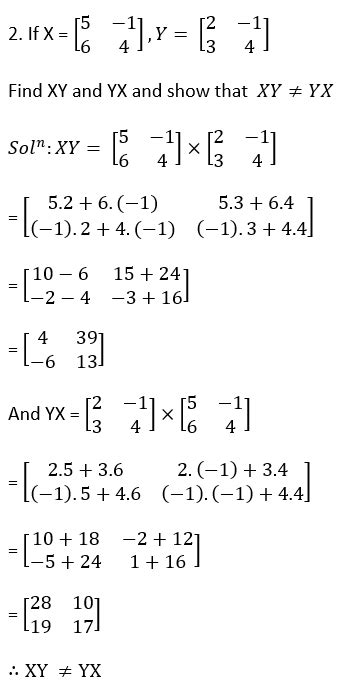 Matrices And Determinants Lesson 1 Exercise 1 Gu 4th Sem Business Mathematics