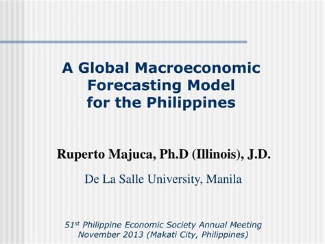 Ppt A Global Macroeconomic Forecasting Model For The Philippines Powerpoint Presentation Id