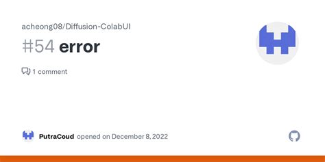 Error · Issue 54 · Acheong08diffusion Colabui · Github