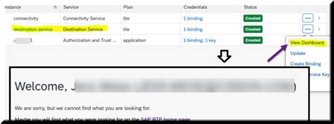 3152256 Destination Service Dashboard Fails To Launch Sap Btp Issue Sap Knowledge Base Article