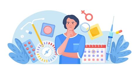 Mujer Pensando En Un Método Anticonceptivo Femenino Adecuado Protección