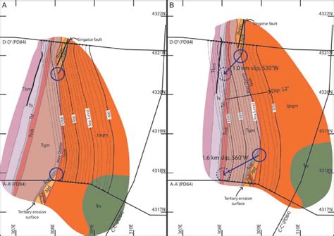 Sales Fault Surface Maps Orange Fault In Figure 2 A Footwall