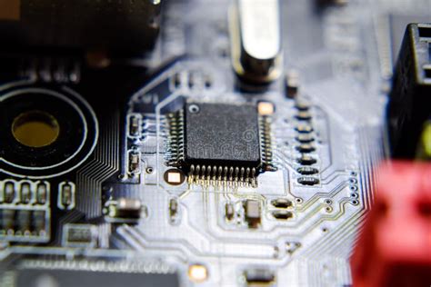 Electronic Board With Electrical Components Electronics Of Computer Equipment Stock Image
