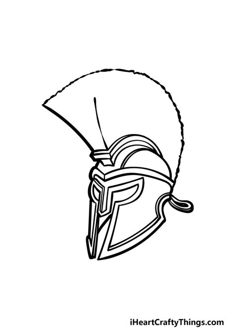 Spartan Helmet Drawing How To Draw A Spartan Helmet Step By Step