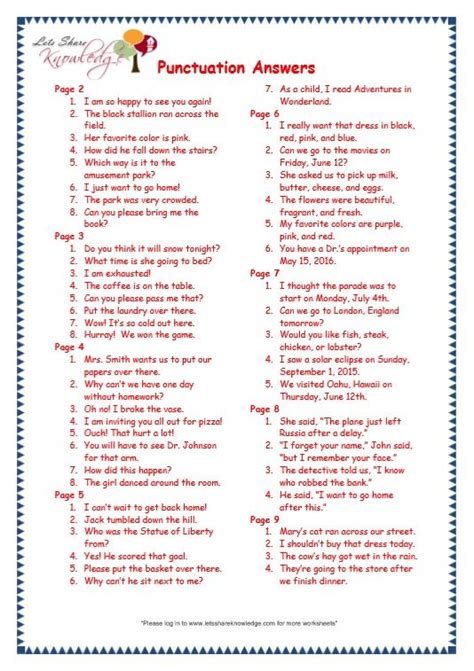 Page 10 Punctuation Worksheet Punctuation Worksheets Teaching Punctuation Grammar Worksheets