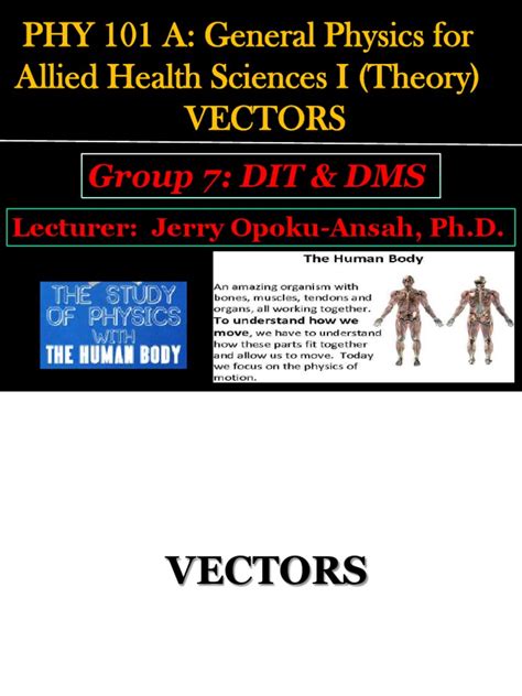 Phy 101 A Vectors Lecture Note Pdf Euclidean Vector Trigonometric