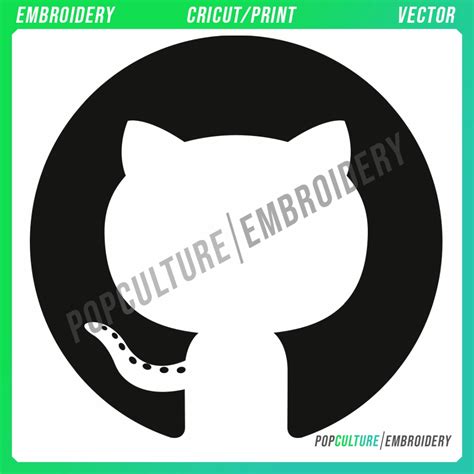 GitHub Icon Official Logo For Embroidery Vector Pop Culture Embroidery 100k Embroidery