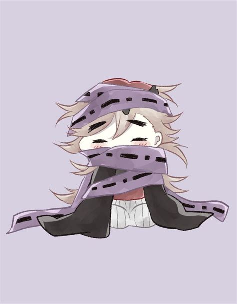 an anime character with long hair wearing a scarf