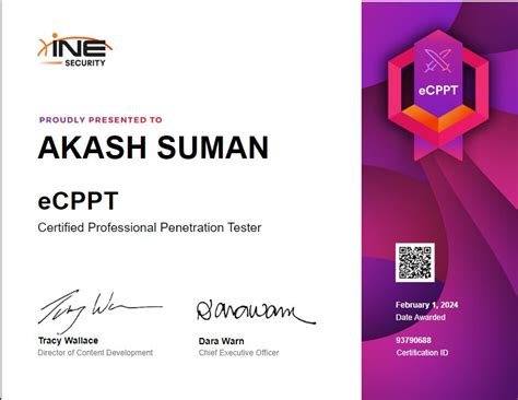 Akash Suman On Linkedin Ecppt Achievement Achieved Pentester Hacker Penetrationtesting