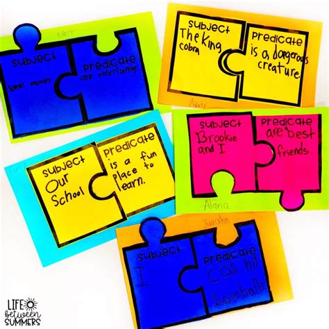 Subject And Predicate Puzzle Pieces Life Between Summers