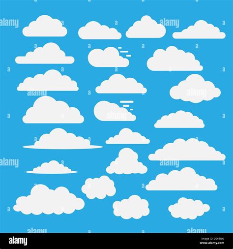 Flat Clouds Collection Vector Eps Stock Vector Image And Art Alamy