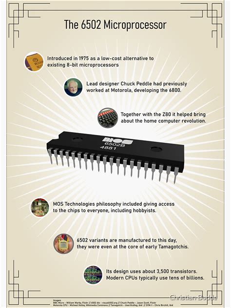 6502 Microprocessor Infographic Sticker By Phelyan Redbubble