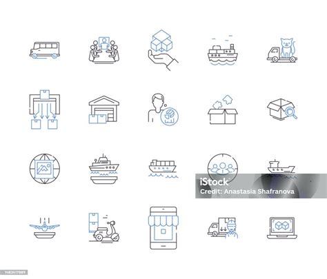 Logistic Management Outline Icons Collection Logistics Management Supply Chain Order Delivery
