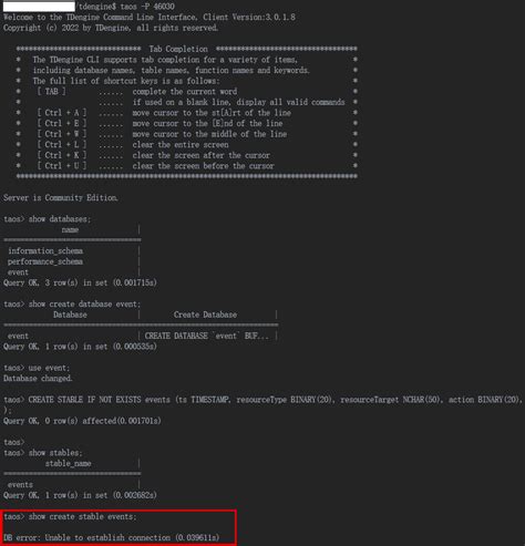 Used Other Port Not The Default Start Tdengine Docker Got DB Error Unable To Establish