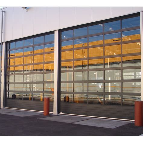 Porte Sectionnelle Industrielle Double Vitrage Alutech Panneaux 45 Mm Vitrage Plexiglass