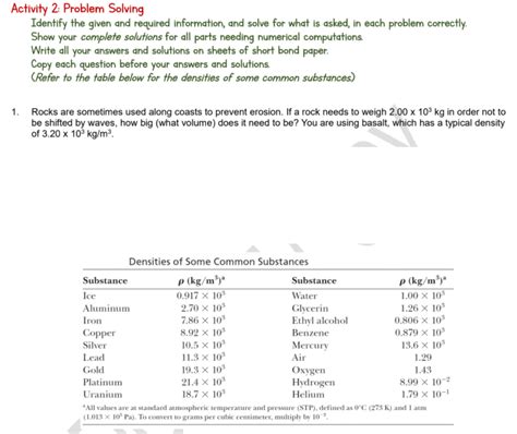 solved activity 2 problem solving identify the given and