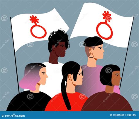 Genderqueer People Non Binary Persons Silhouette Vector Stock