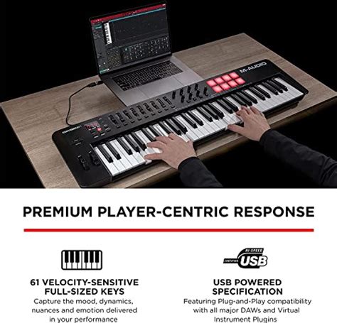 MIDI Controller Bundle Key USB MIDI Keyboard With Beat Pads Studio Headphones And