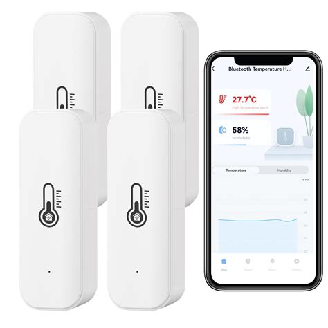 Dosilkc Smart Wifi Thermometer Hygrometer 4pcs Indoor Room Temperature Humidity