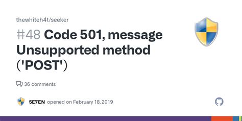 Code 501 Message Unsupported Method Post · Issue 48 · Thewhiteh4t