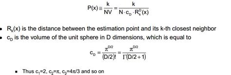 Pattern Recognition K Nearest Neighbor Density Estimation