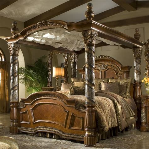 Michael Amini Villa Valencia Canopy Bed And Reviews Wayfair Canopy