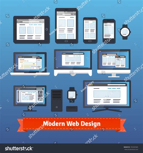 Modern Responsive Web Design Developing On Stock Vector Royalty Free Shutterstock
