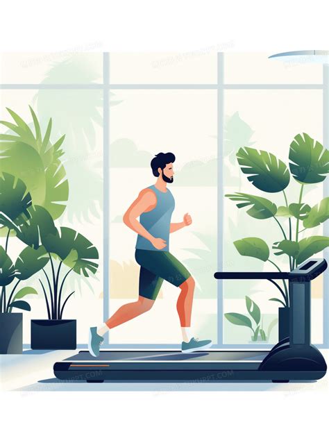 健身房跑步机插画图片素材下载格式熊猫办公