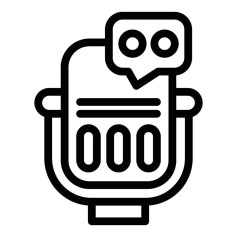 Voice Command Microphone Icon Outline Vector Virtual Smart Assistant 35018217 Vector Art At