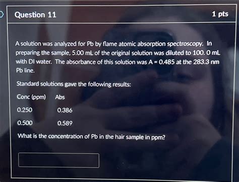 Solved Question 111 PtsA Solution Was Analyzed For Pb By Chegg Com