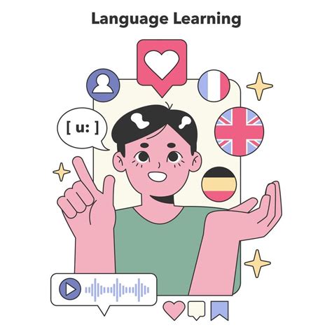 Language Learning Concept Flat Illustration 46909579 Vector Art At