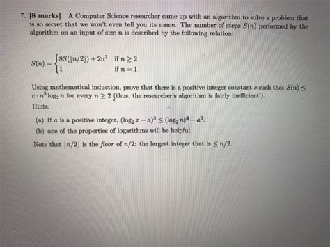 Solved 7 8 Marks A Computer Science Researcher Came Up